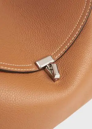 TOTEME T-lock Grained-leather Top Handle Bag - Brown