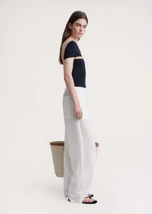 TOTEME Jacquard Stripe Drawstring Trousers White