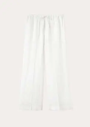TOTEME Jacquard Stripe Drawstring Trousers White