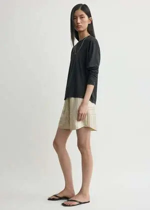 TOTEME Monogram Silk Pajama Shorts - Ivory Monogram