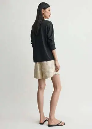 TOTEME Monogram Silk Pajama Shorts - Ivory Monogram