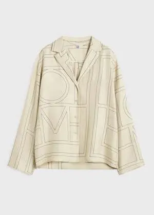 TOTÊME Monogram Silk Pj Top - Ivory