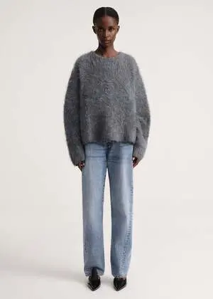 TOTEME Boxy Alpaca Knit Dark Grey Mélange Dark Grey Melange