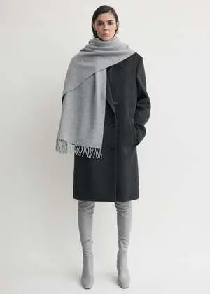 TOTEME Classic Wool Scarf - Grey