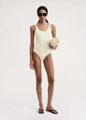TOTEME Monogram One-piece Swimsuit - Sand Monogram