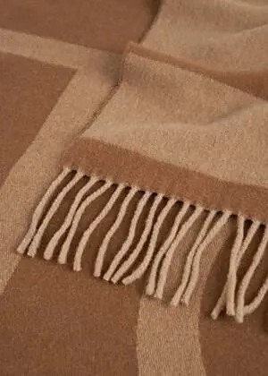 TOTÊME Monogram Jacquard Wool Scarf Camel - Camel Monogram