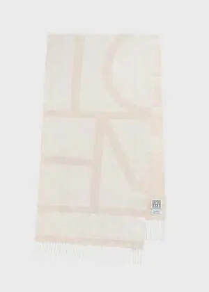 TOTÊME Monogram Jacquard Wool Scarf Eggnog Eggnog Monogram