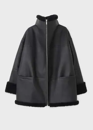 TOTEME Signature Shearling Jacket - Black