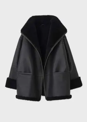 TOTEME Signature Shearling Jacket - Black