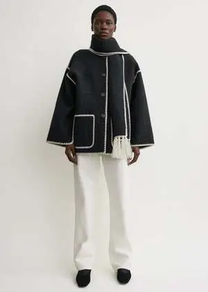 TOTEME Embroidered Scarf Jacket - Grey