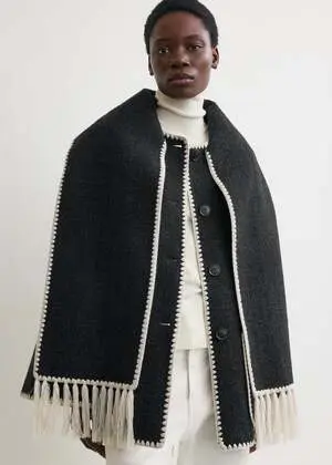 TOTEME Embroidered Scarf Jacket - Grey