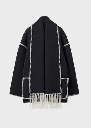 TOTEME Embroidered Scarf Jacket - Grey