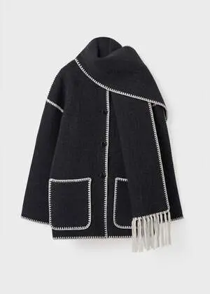 TOTEME Embroidered Scarf Jacket - Grey