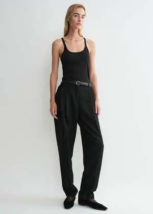TOTEME Scoop Neck Rib Tank - Black