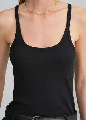 TOTEME Scoop Neck Rib Tank - Black