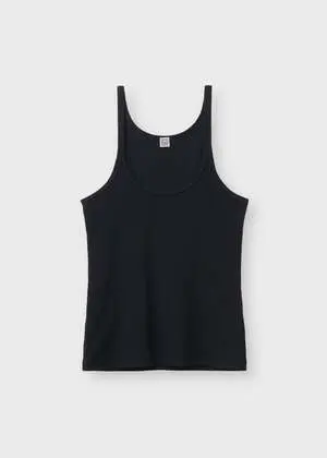 TOTEME Scoop Neck Rib Tank - Black