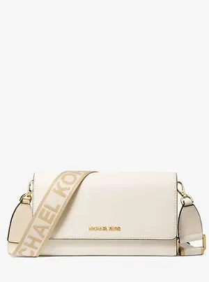 Michael Kors Jet Set Large Leather Crossbody Bag - Natural
