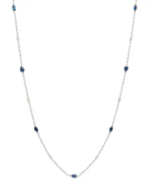 VRAI Bloomingdale's Fine Collection Sapphire & Diamond Necklace - Sapphire/white