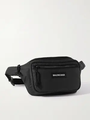 Balenciaga Explorer Logo-appliquéd Belt Bag - Black