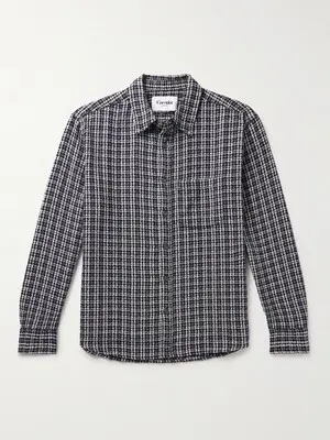 CORRIDOR Checked Cotton-tweed Shirt - Blue