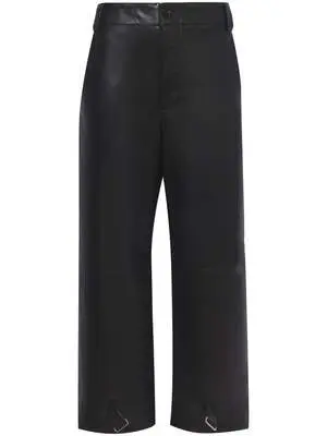 Proenza Schouler White Label Leather Cropped Trousers - Black