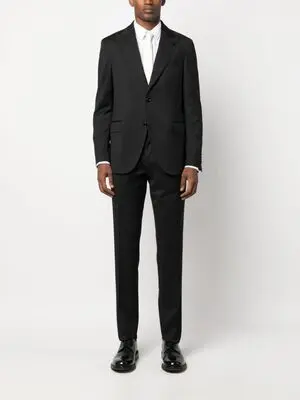 LARDINI Single-breasted Two-piece Wool Suit - Black