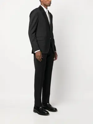 LARDINI Single-breasted Two-piece Wool Suit - Black