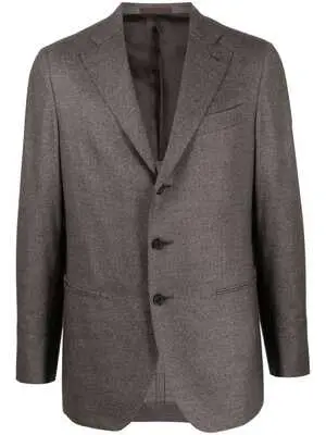 Caruso Single-breasted Wool Blazer - Grey