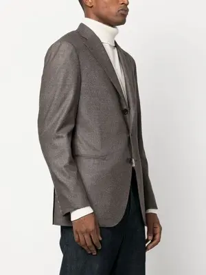 Caruso Single-breasted Wool Blazer - Grey