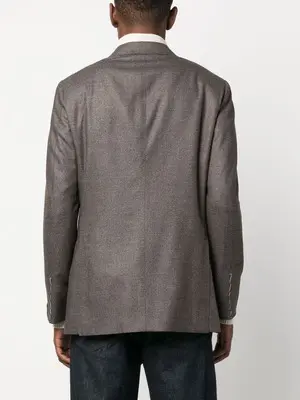 Caruso Single-breasted Wool Blazer - Grey