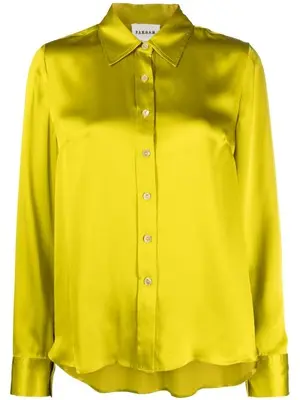 P.a.r.o.s.h Long-sleeve Silk Satin Shirt - Green