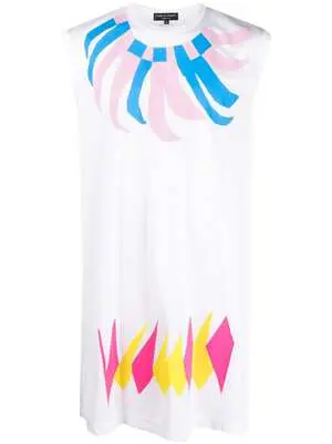 Comme Des Garçons Graphic-print Long Tank Top - White