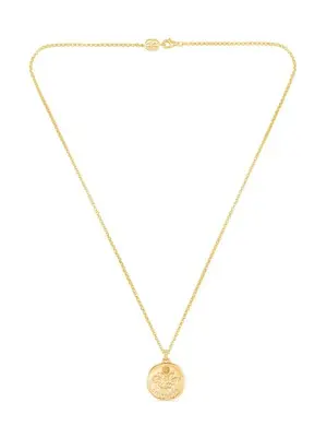 DOWER & HALL Lucky Sixpence Medallion Necklace