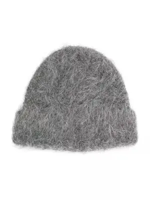 Séfr Alpaca Wool-blend Brushed Beanie - Grey