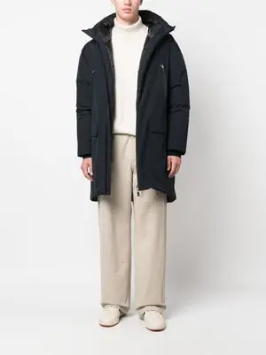 Herno Logo-print Zip-up Hooded Down Coat