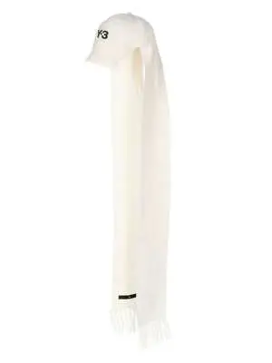 Y3 Logo-print Scarf Cap - White