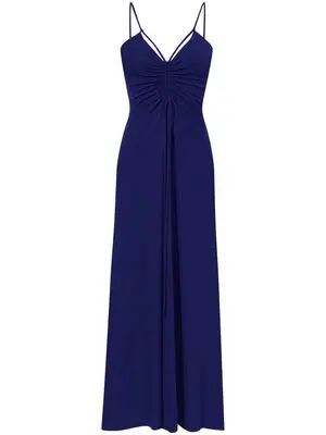 Proenza Schouler White Label Gathered-neckline Maxi Dress - Blue