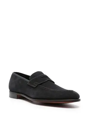 Crockett & Jones Almond-toe Suede Loafers
