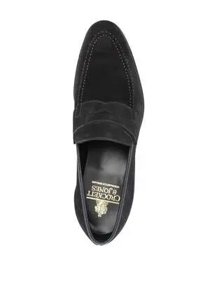 Crockett & Jones Almond-toe Suede Loafers
