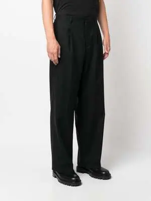 SUNFLOWER Pleated Straight-leg Wool Trousers