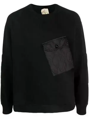 TEN C Logo-patch Cotton Sweatshirt