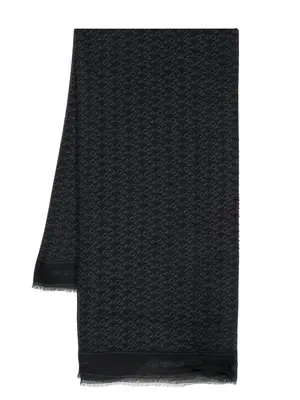 Off-White Logo-print Modal Scarf - Black