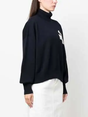 MARANT ETOILE Nash Logo-intarsia Sweater - Blue