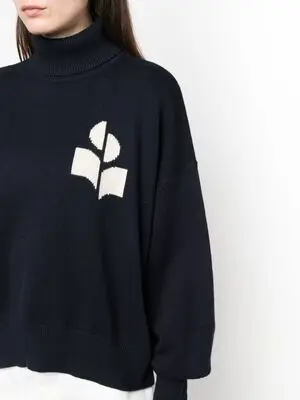 MARANT ETOILE Nash Logo-intarsia Sweater - Blue