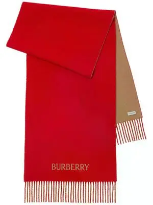Burberry Equestrian Knight Cashmere Scarf - Red