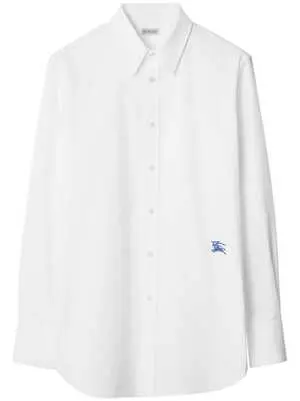 Burberry Equestrian Knight-motif Cotton Shirt - White