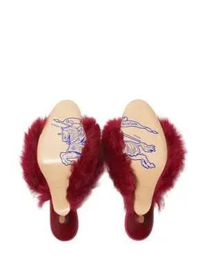 Burberry Jackie 65mm Shearling Sandals
