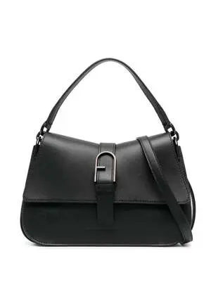 Furla Flow Leather Shoulder Bag - Black