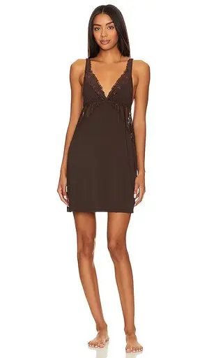 Eberjey Rosalia Chemise In Chocolate