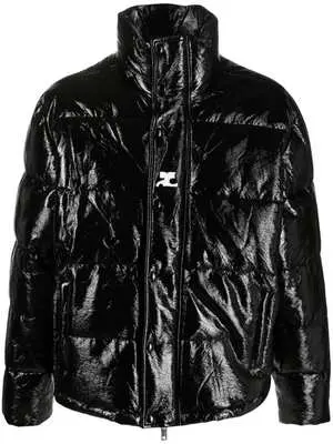 COURREGES Logo-patch Vinyl Puffer Jacket
